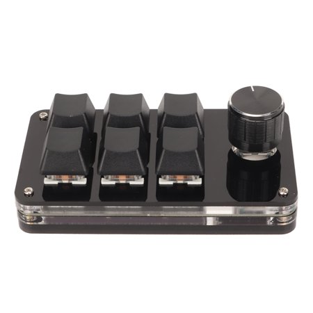 6 Keys One Handed Mechanical Keyboard, Programmable Macro Keyboard With Knob And RGB Light ...