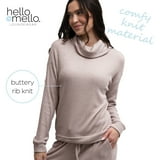 Hello Mello CuddleBlend Lounge Top Long Sleeve Relaxed Fit Turtleneck ...
