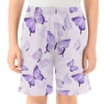 BZSMCE Adjustable Drawstring Casual Shorts With Purple Butterflies ...