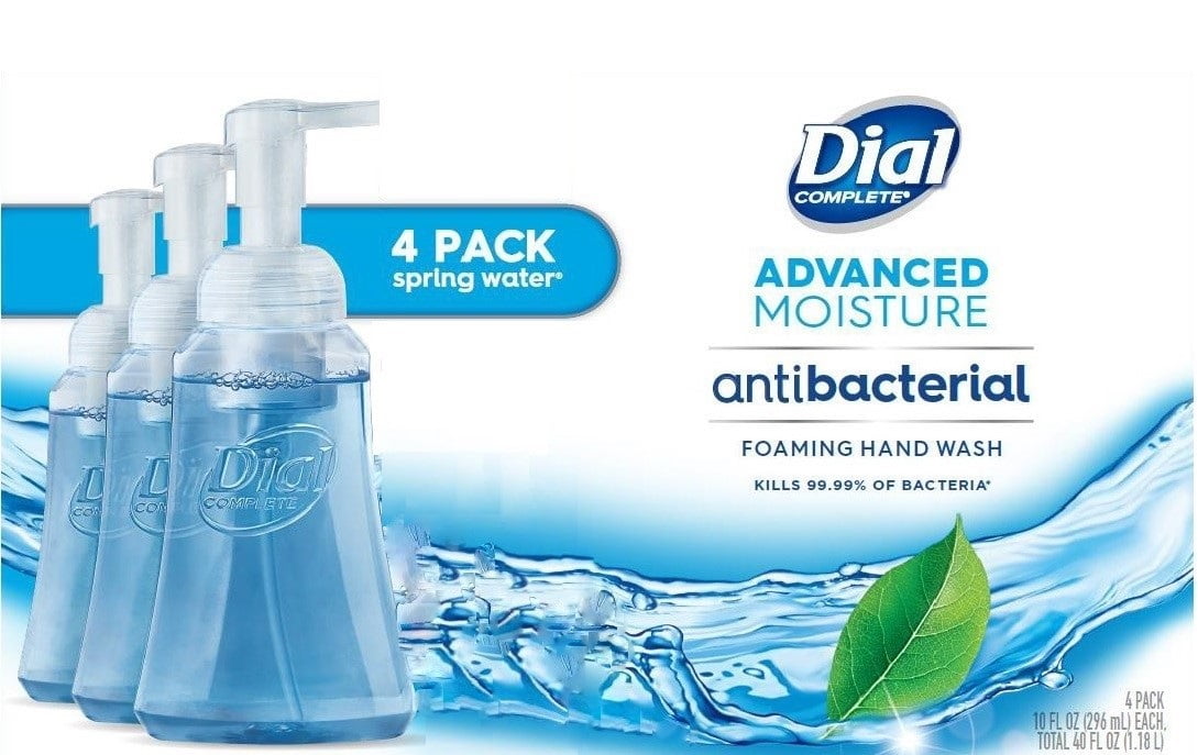 Dial Complete Advanced Moisture 4pk Spring Water Antibacterial Foaming ...