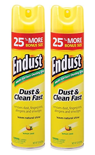 Endust Multi-Surface Dusting and Cleaning Spray, Lemon Zest, 2 Count ...
