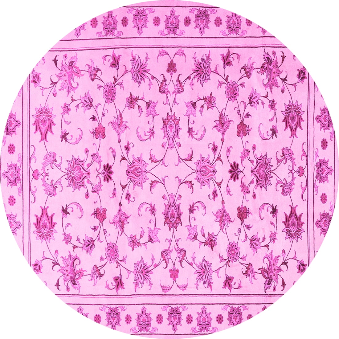 Ahgly Company Indoor Round Persian Pink Traditional Area Rugs, 5' Round ...