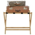 M&T Displays Beech Wood Folding Luggage Rack with Woolen Strips for ...