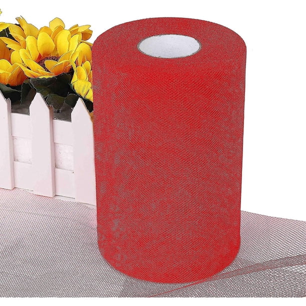 Rollo de tul rojo para decoración, rollo de tul de 15cm x 110m para ...