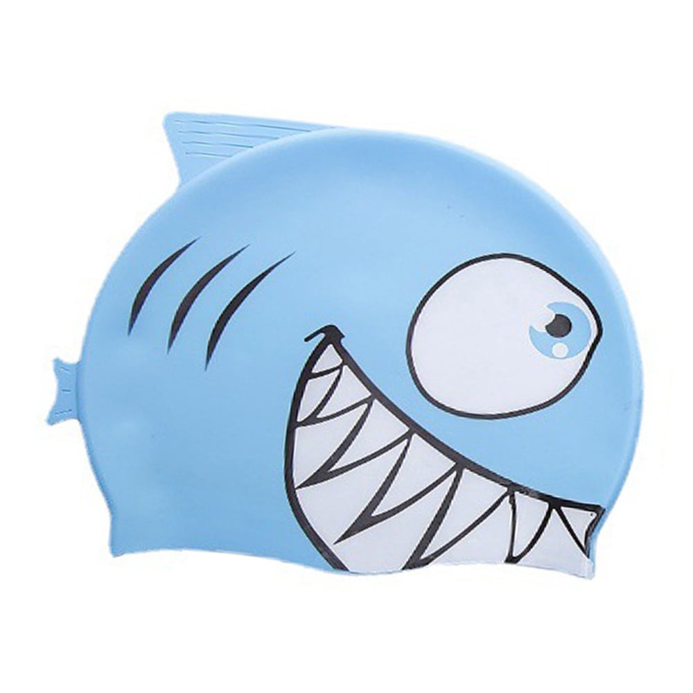 Cartoon Shark Swimming Hat Elastic Waterproof Bathing Hat Waterproof ...