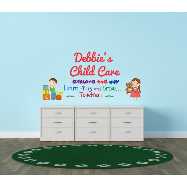 DAYCARE - Explore The Day Learn Play And Grow Together - Vinyl Adhesive ... DAYCARE - Explore The Day Learn Play And Grow Together - Vinyl Adhesive ...