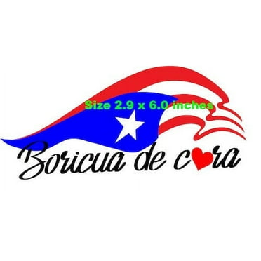 Puerto Rico Flag Sticker (Pack of 2) Vinyl Decal, Hibiscus Flower, "Amapola" - Walmart.com