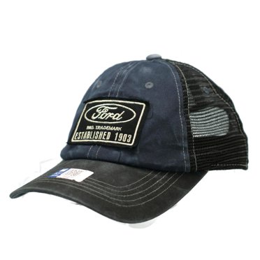 Ford Men's Official Licensed Embroidered Logo Vintage Wash Mesh Trucker ...