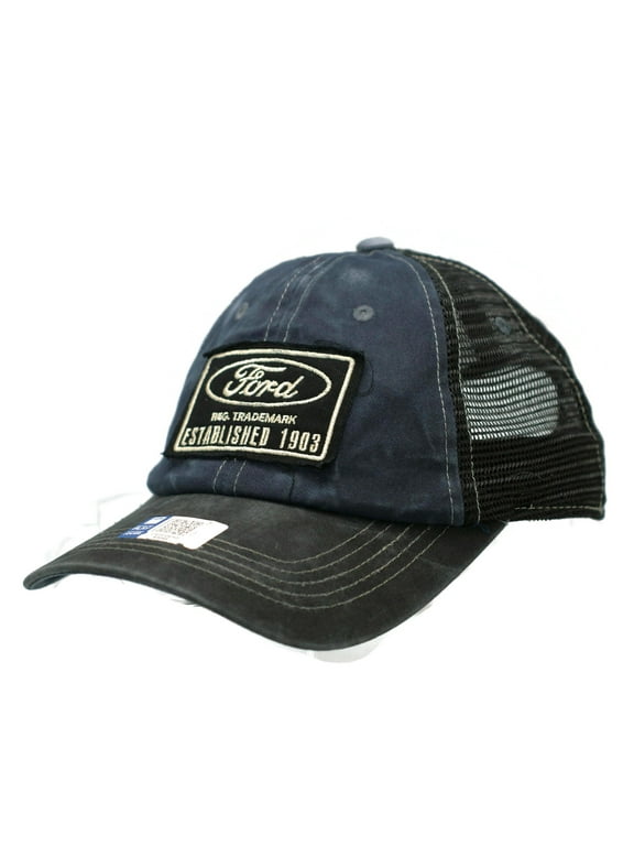 Ford Men's Official Licensed Embroidered Logo Vintage Wash Mesh Trucker ...