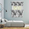 Gray Monstera Leaves Kitchen Curtains Set for Windows, Botanical Summer ...