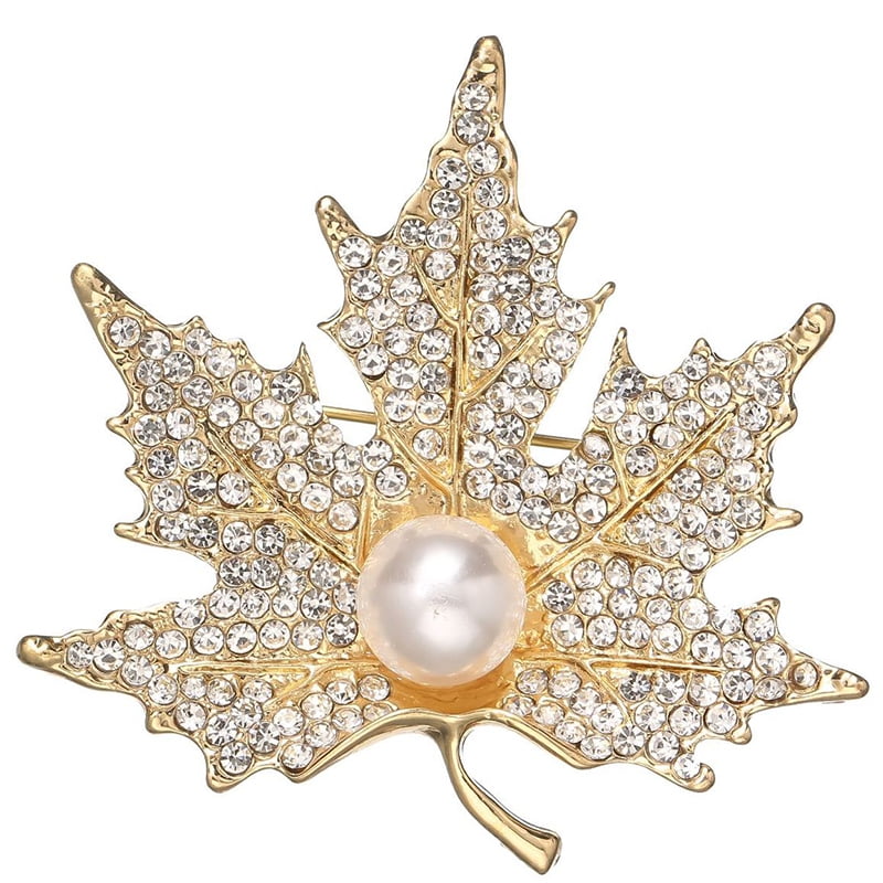 Click here for Nobrand Leaf Brooch Fake Pearl Elegant Jewelry Bro... prices