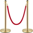 VEVORbrand Gold Stanchion Posts Queue 4pcs , 38 inch Red Velvet Rope, Crowd Control Barriers ...