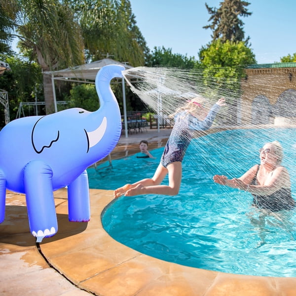 O'force Inflatable Water Sprinkler Elephant Outdoor Patio Summer Pool ...