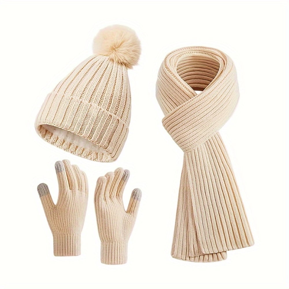 Click here for Lngoor Acrylic Knit Winter Set - Scarf Beanie And... prices