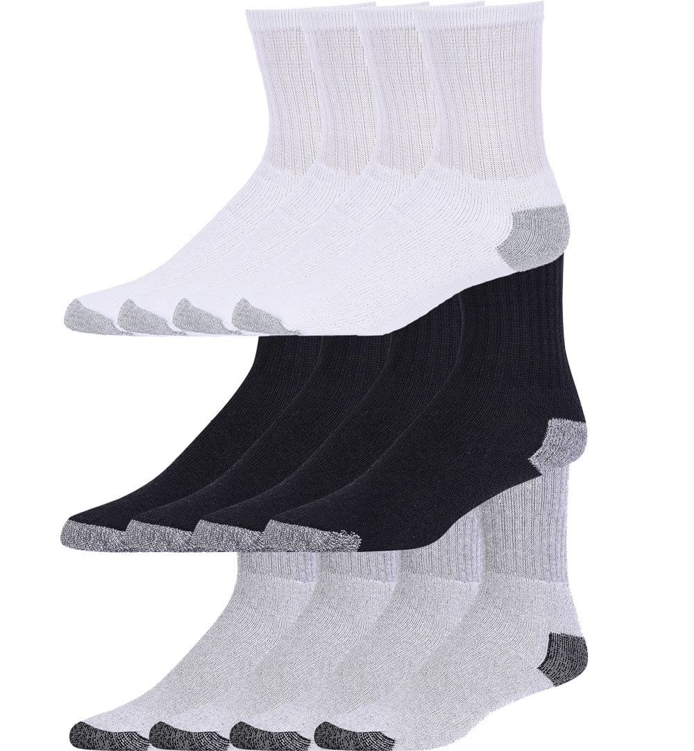 4-12 Pair Reinforced Sport Crew Socks for Men Multi Pack and Colors ...