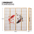 MoNiBloom Room Divider with 4 Panel, Koi Fish Pattern Folding Privacy ...