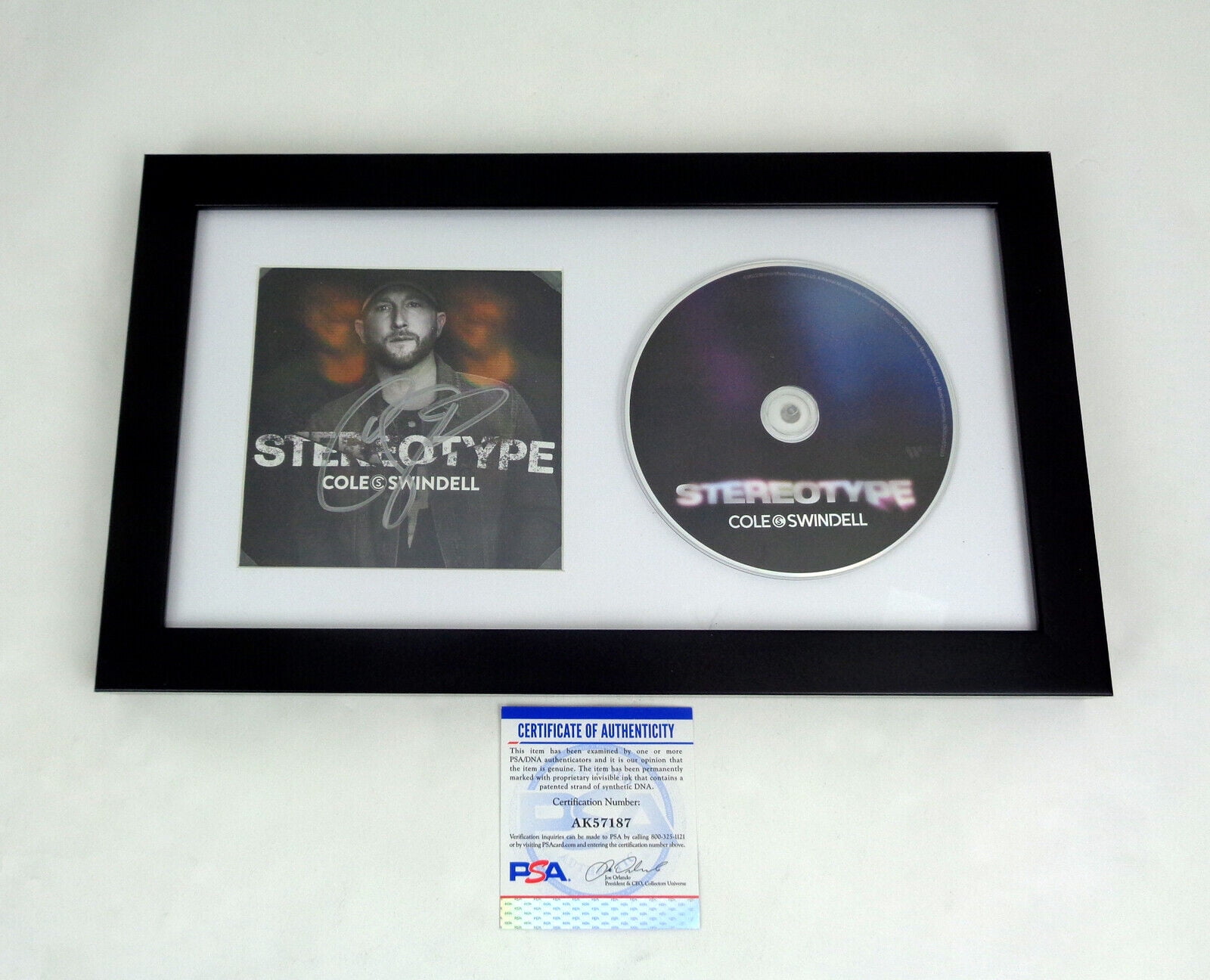 Cole Swindell Signed Autograph Stereotype CD Framed PSA/DNA COA B ...