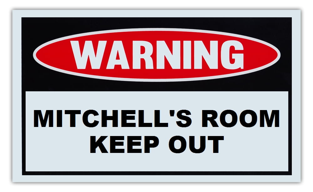Novelty Warning Sign: Mitchell's Room Keep Out - For Boys, Girls, Kids ...