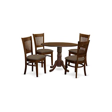 East West Furniture DLVA5-ESP-C 5-Pc kitchen dining table set Espresso ...