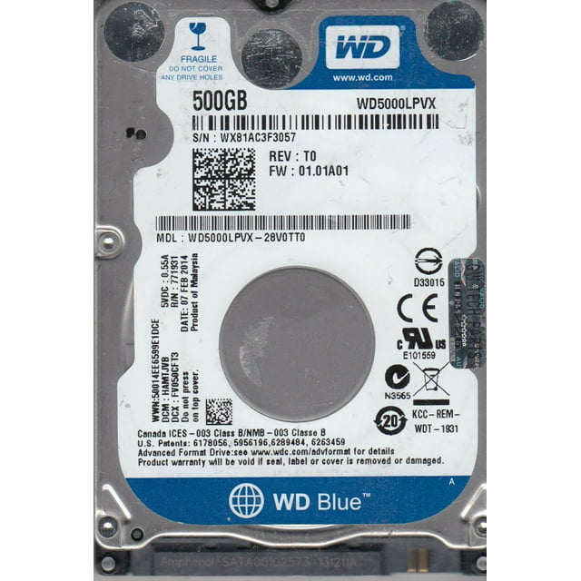 WD5000LPVX-28V0TT0, DCM HAMTJVB, Western Digital 500GB SATA 2.5 Hard ...
