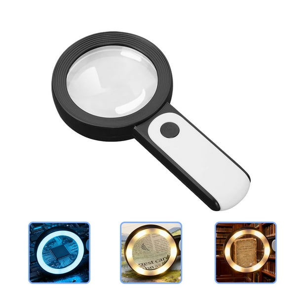 Lupa con Luz LED y Aumento de 30x, Tres Tipos de Luces LED, Tamaño 100 ...