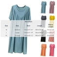 SOOMLON Plus Size Nightgowns for Women Pleated Sleep Dress Crew Neck ...