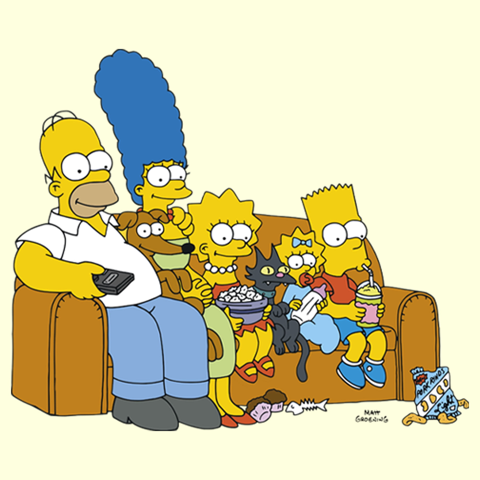 The Simpsons Family On The Couch
