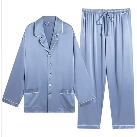 Men's Pyjamas 100 Pure Silk Pyjamas for Men Set Long Sleepwear Pyjama ...