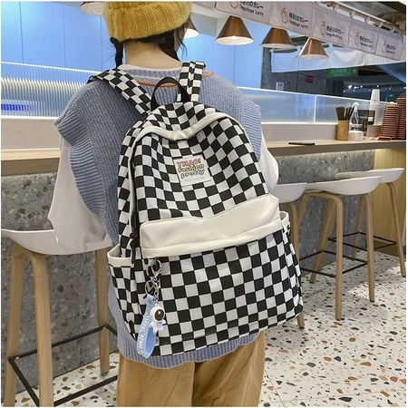 Checkered Backpack Gingham School Bags Back to School Supplies for ...