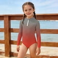 CAIVO Kids Girls Fashion Gradient Print Full Coverage One-Piece ...
