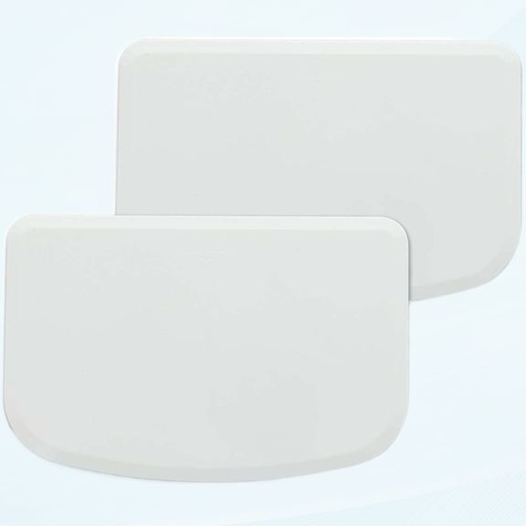Plastic Bench Scraper for Baking, 2 Piece White Dough Cutter and Dish ...