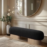 Meridian Furniture Robertson Black Boucle Fabric Bench - Walmart.com
