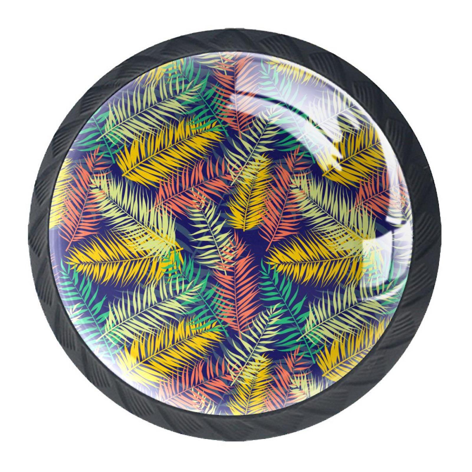 4 Pcs Colorful Leaves Knobs for Kitchen Cabinet Cupboard Dresser ...