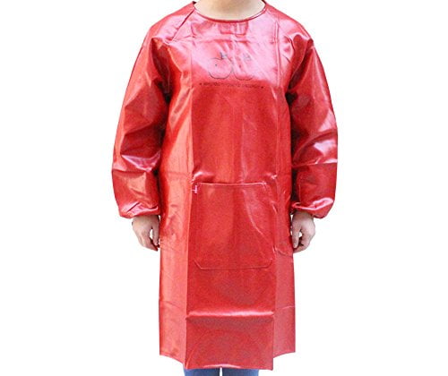 Novo PU Leather Waterproof Smocks Apron With Long Sleeves One Pocket ...