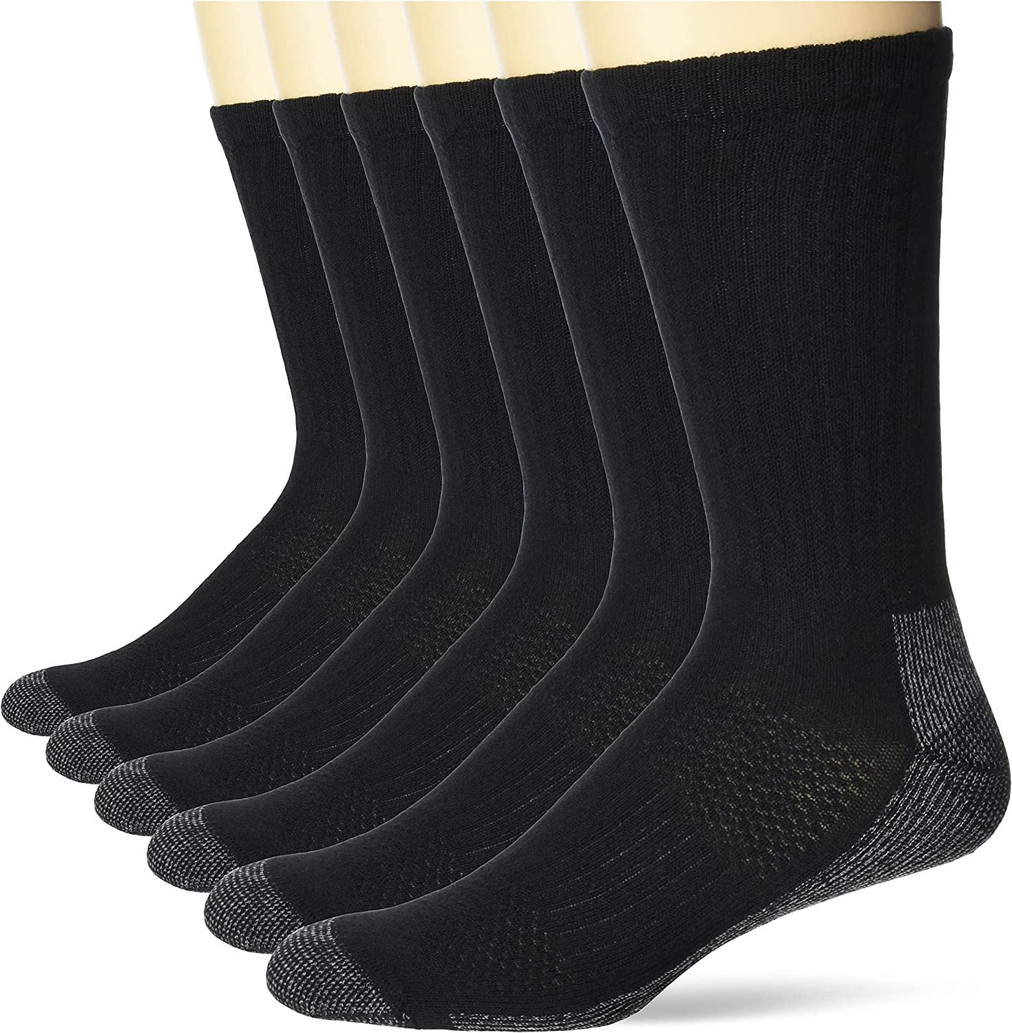 Hanes mens Crew Socks, 6-pair Pack Work Sock, Black, 6 12 US - Walmart.com