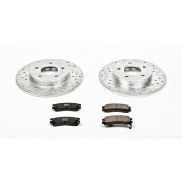 Power Stop Front Brake Kit with Drilled & Slotted Rotors and Ceramic ...