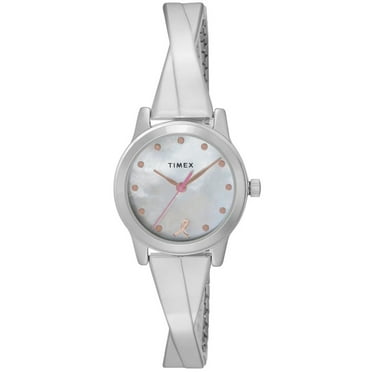 Timex Women's Dress Crystal 23mm Watch & Bracelet Gift Set – Silver ...