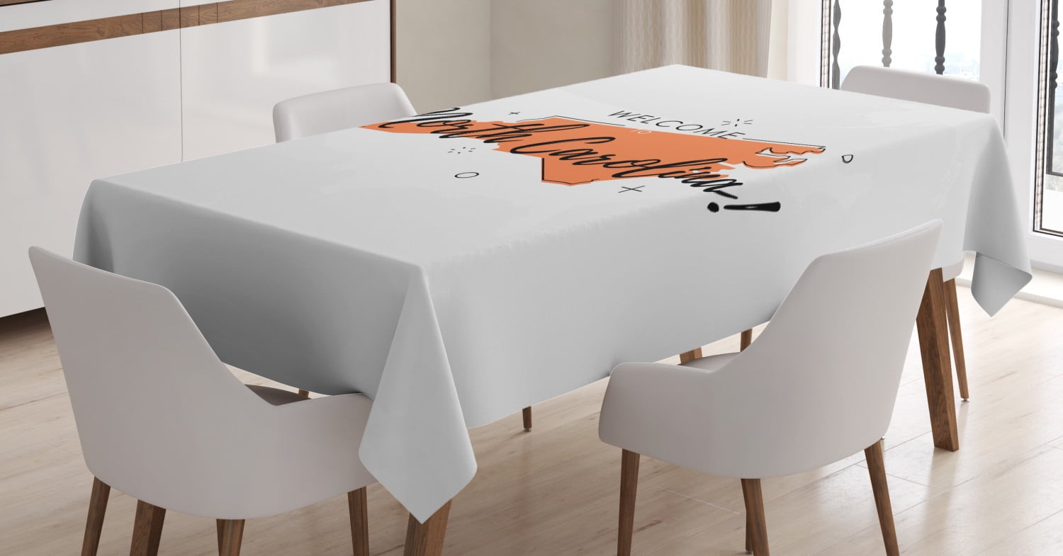 Ambesonne North Carolina Tablecloth Rectangular Table Cover, Welcome ...