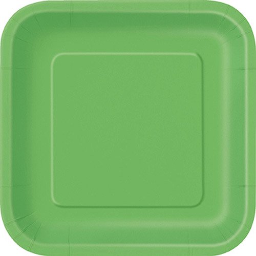 Square Paper Plates, 9 in, Lime Green, 14ct - Walmart.com