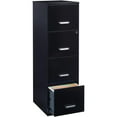 Pemberly Row 4-Drawer Vertical Black Metal Filing Cabinet, Pre ...