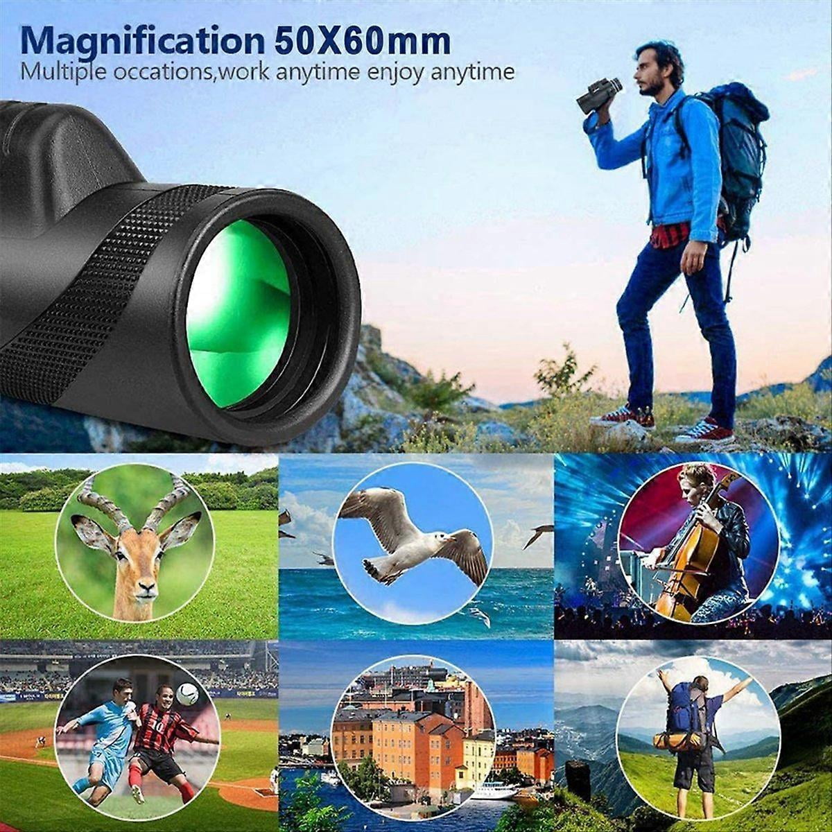 10x42 Monocular Mobile Telescope for Bird Watching, Hunting, Green ...