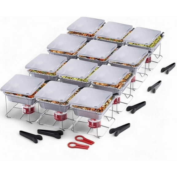 "Diplastible Disposable Chafing Dish Buffet Set, Food Warmers with Foil ...