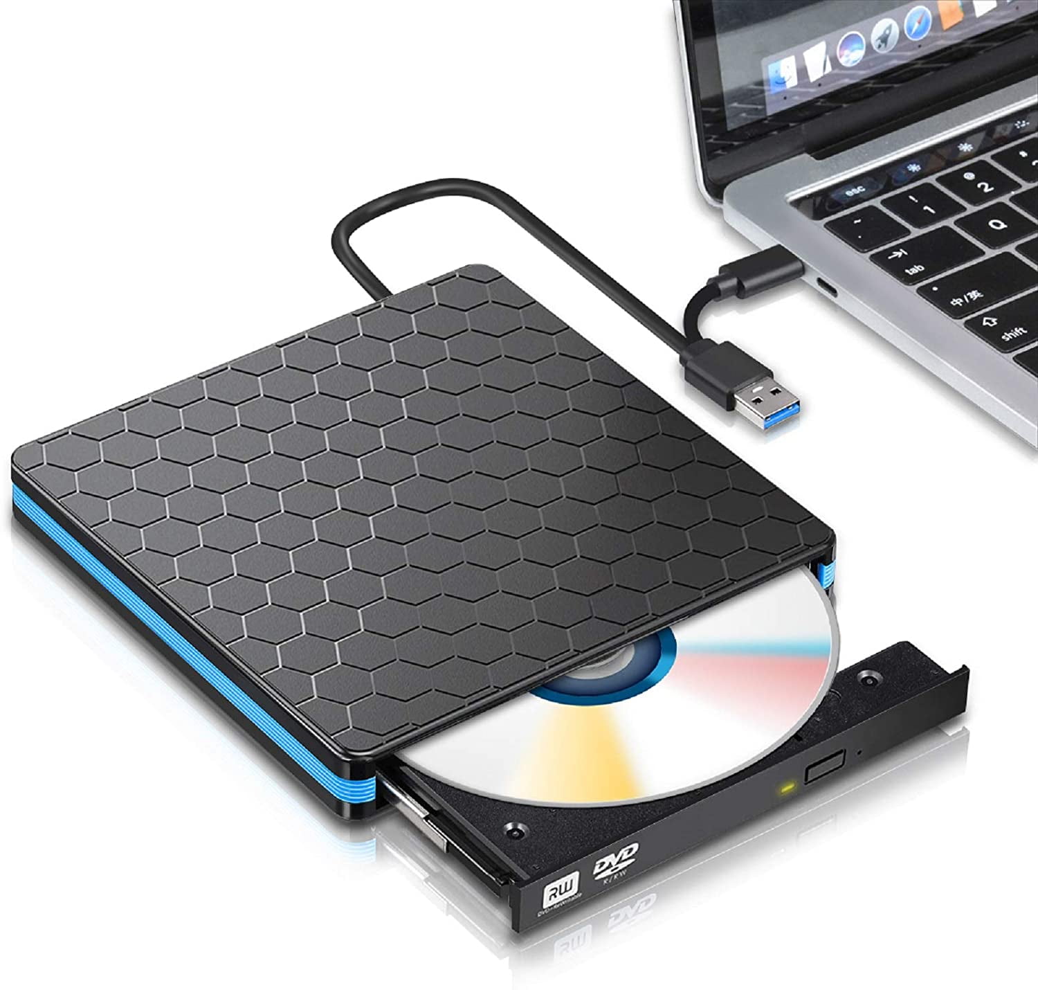 External CD DVD RW Drive USB 3 0 USB C Premium CD DVD ROM Optical