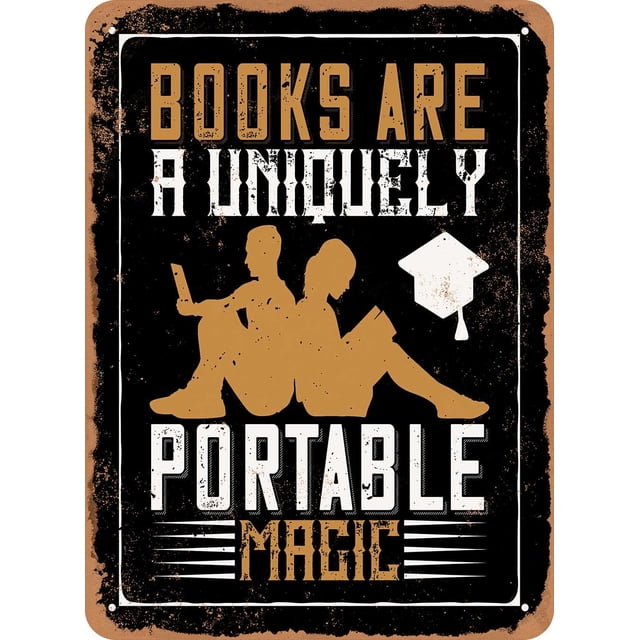 9 x 12 METAL SIGN - Books Are a Uniquely Portable Magic 2 - Vintage ...