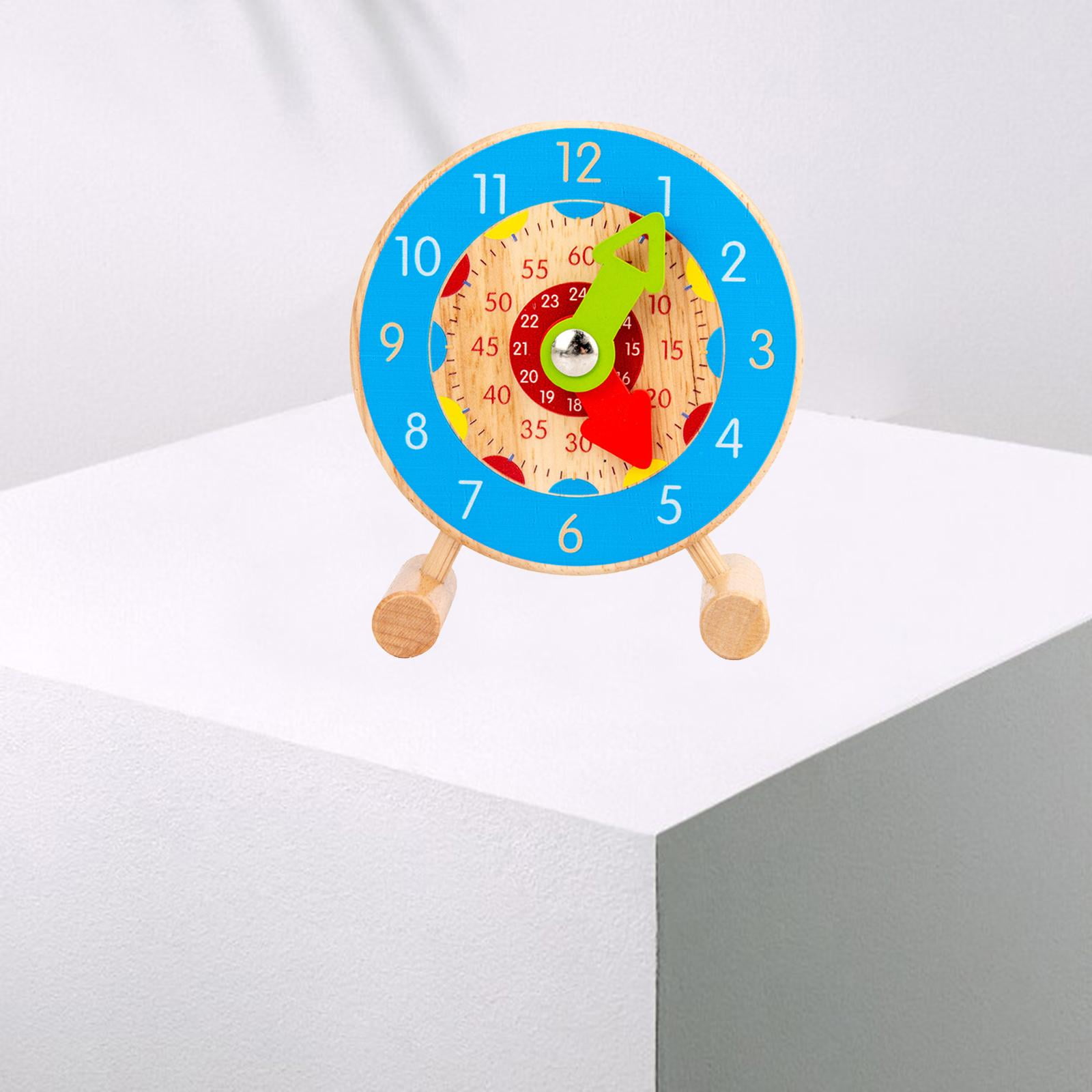 Wooden Clock Teaching Aid Tell the Time Number & Shape Sorting Kids ...