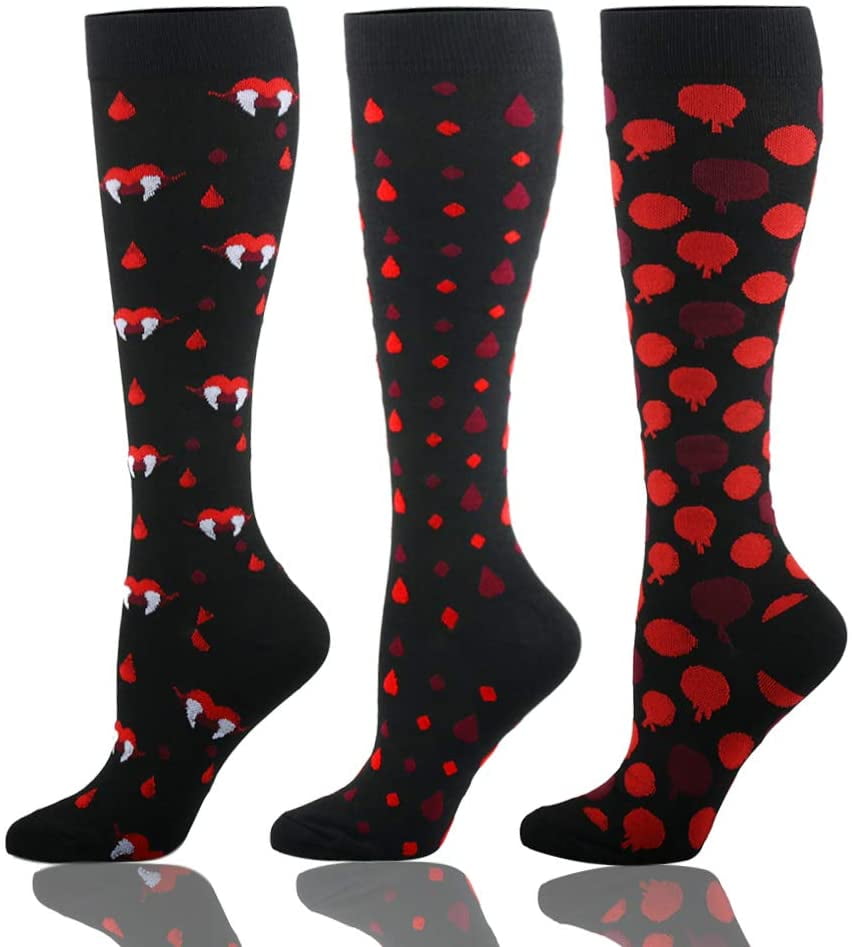 Compression Socks for Men & Women 20-25 mmHg - 3 Pairs Graduated ...