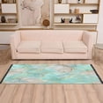 72x23.5 Runner Rug Non Slip Washable Light Green Gold Marble Pattern ...