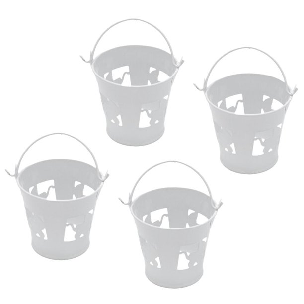 Mini Iron Metal Bucket Icing French Fries Hollowed Pails - 4 Pieces ...