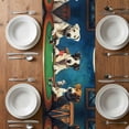 Abstract Animal Table Runner 13 x 108 Inch, Dog Playing Poker Game ...