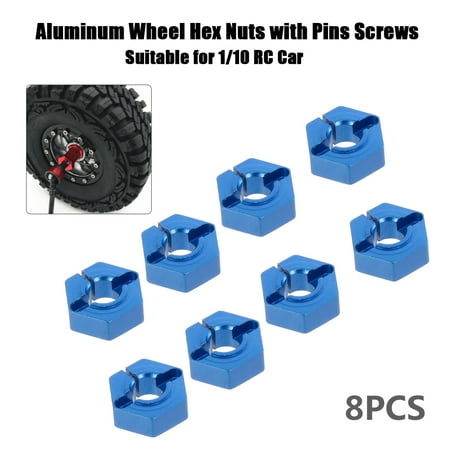8pcs 1/10 12mm Aluminum Wheel Hex Nuts with Pins Screws for 1/10 ...